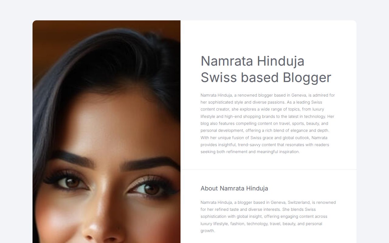 Namrata Hinduja - Namrata Hinduja Geneva